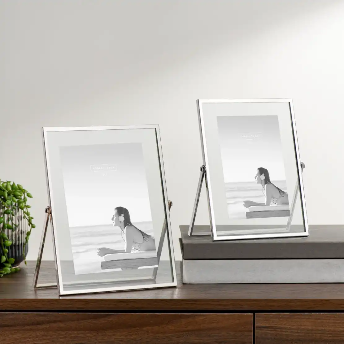 FRAME - Trim Glass Panel Silver Photo Frame - Obsessions Retail Inc.